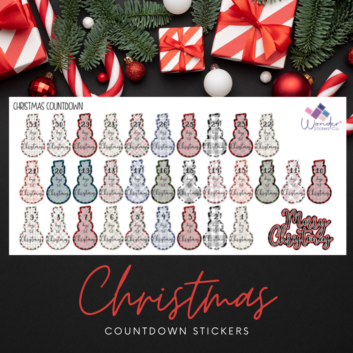 Christmas Countdown Stickers – Wonder Stickers Co.