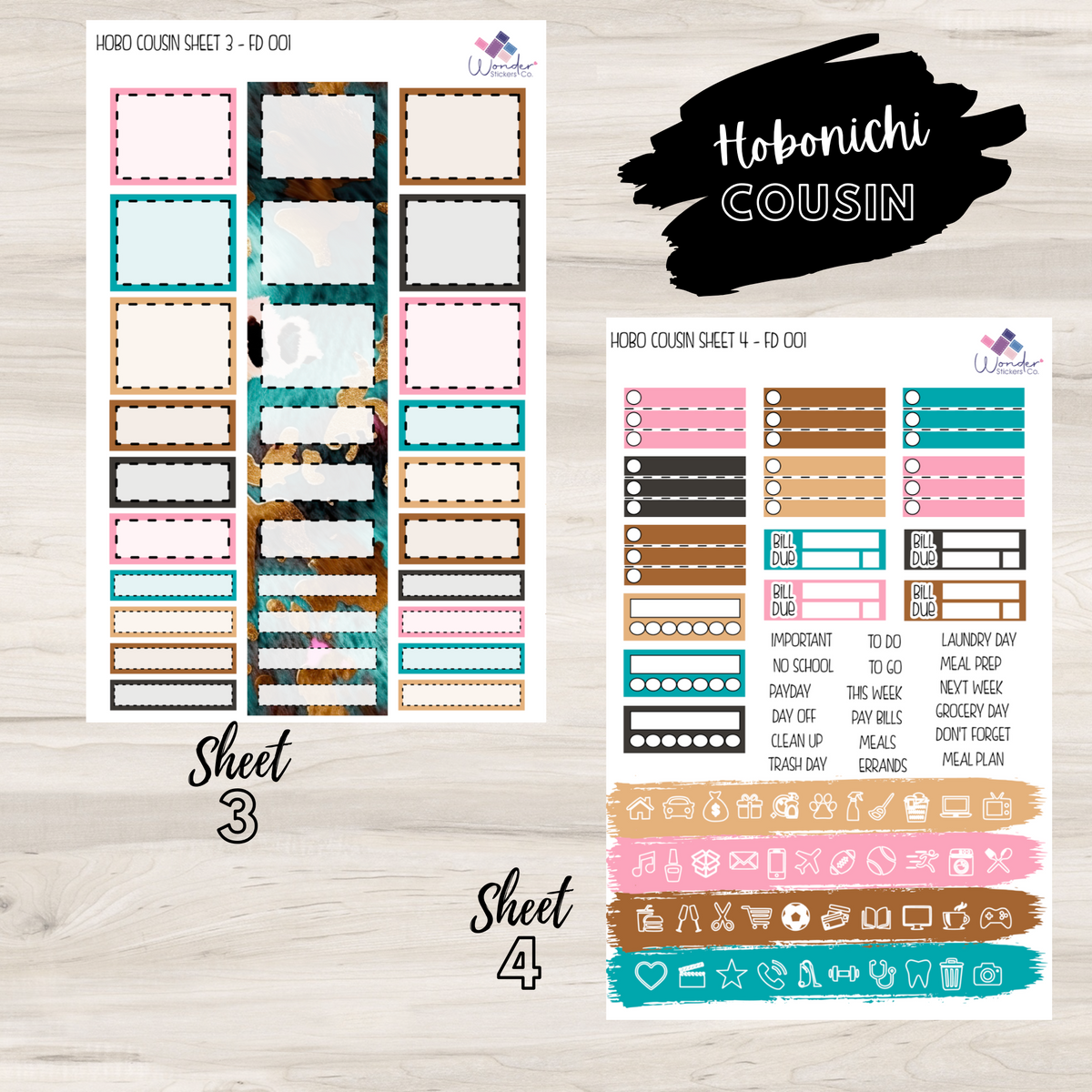 Hobonichi Cousin FD 001 Sticker Kit – Wonder Stickers Co.