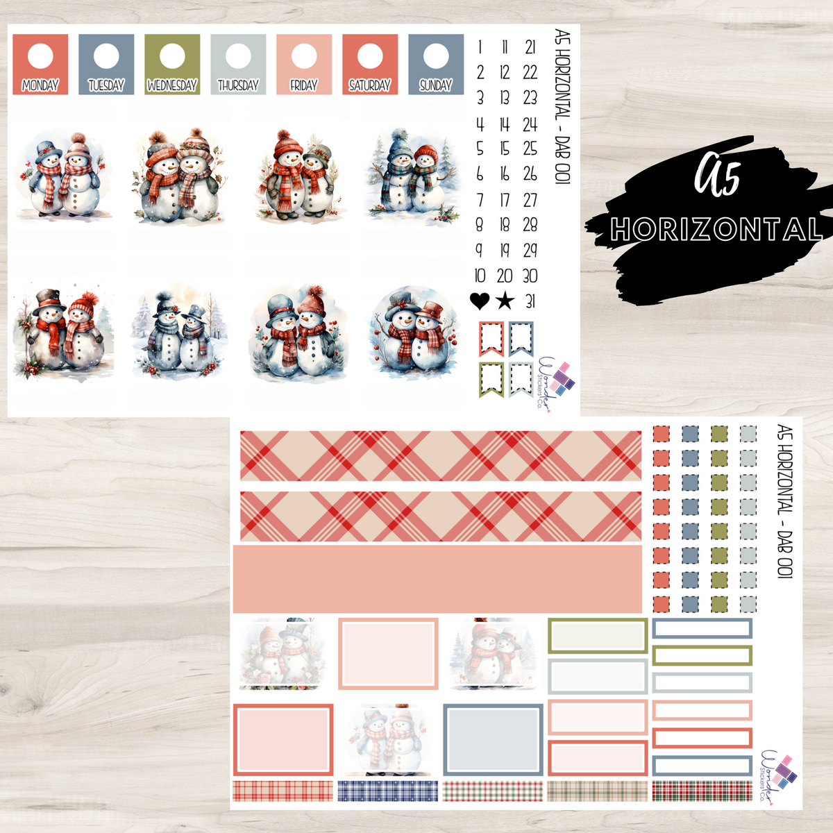 A5 Horizontal DAB 001 Sticker Kit – Wonder Stickers Co.
