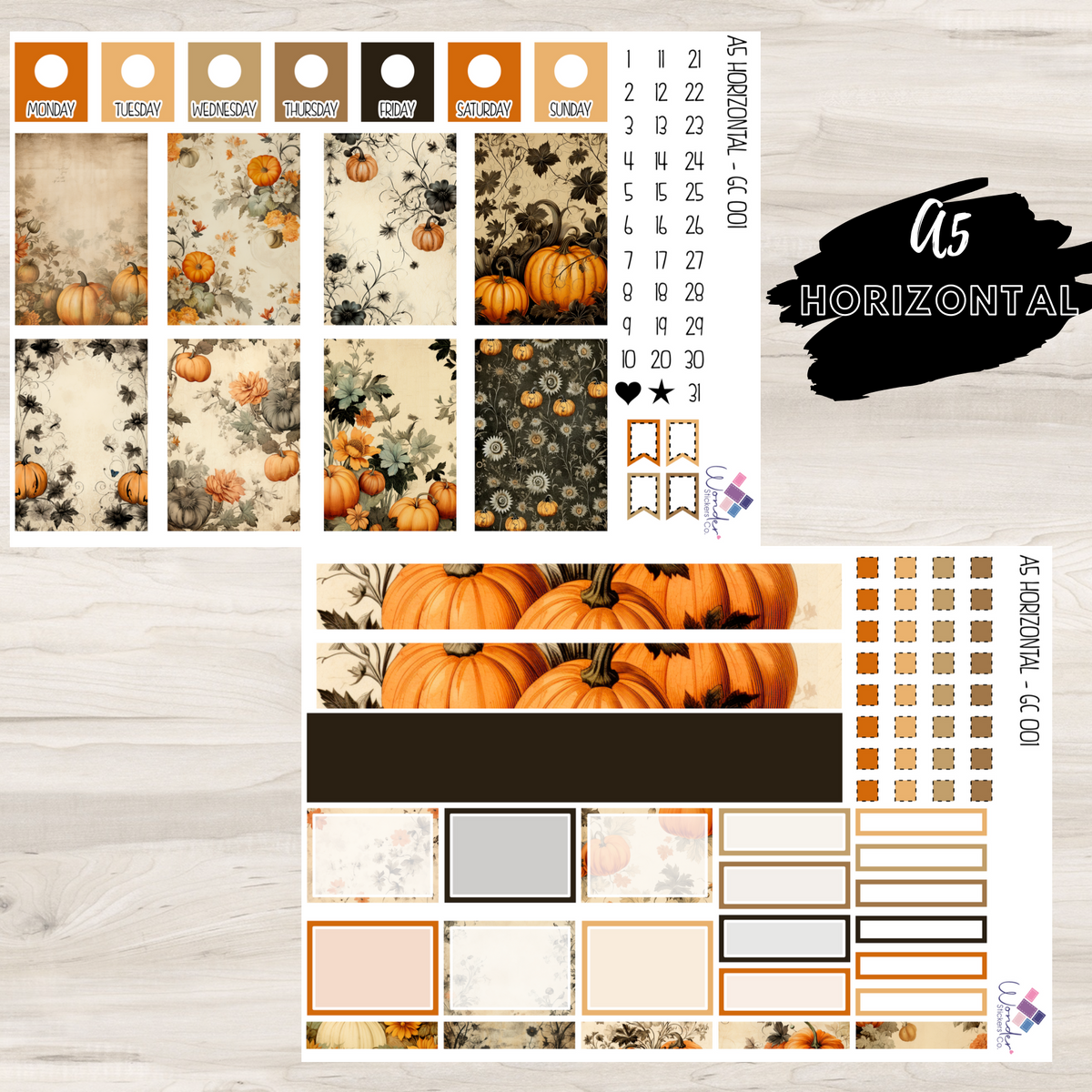 A5 Horizontal GC 001 Sticker Kit – Wonder Stickers Co.