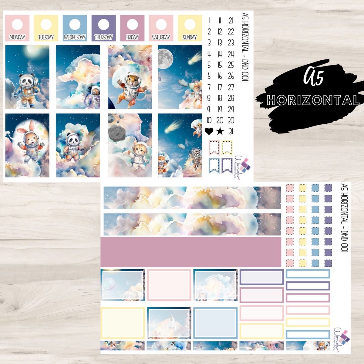 A5 Horizontal DND 001 Sticker Kit – Wonder Stickers Co.