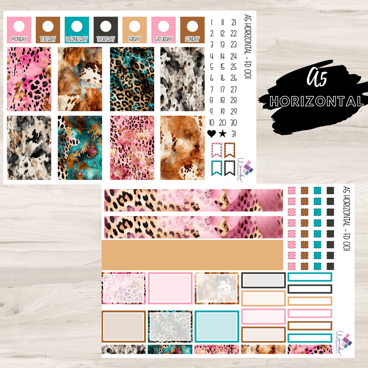 A5 Horizontal FD 001 Sticker Kit – Wonder Stickers Co.