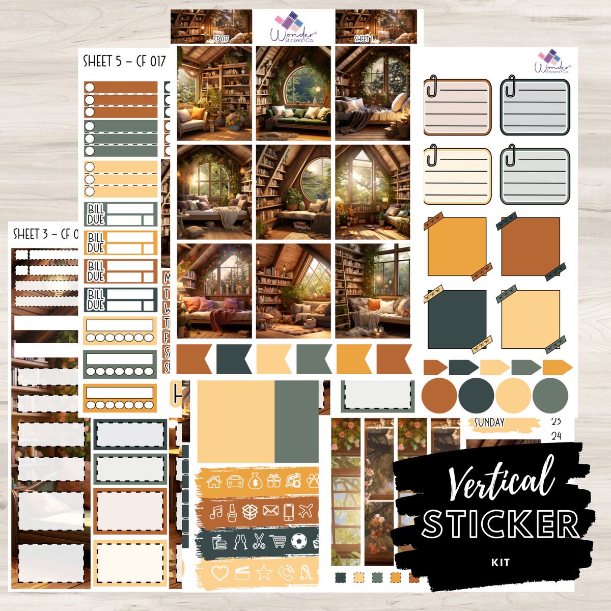 Vertical CF 017 Sticker Kit – Wonder Stickers Co.