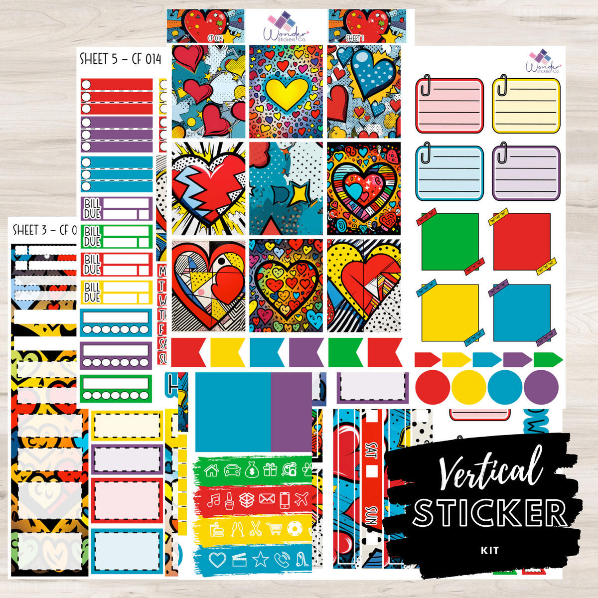 Vertical CF 014 Sticker Kit – Wonder Stickers Co.