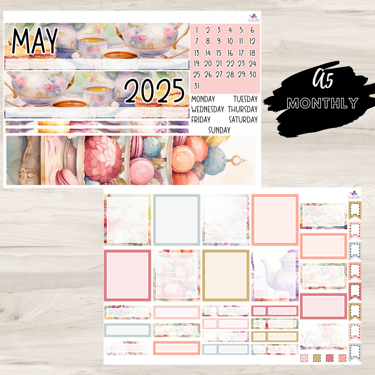 A5 Monthly Sticker Kit - May 2025 – Wonder Stickers Co.