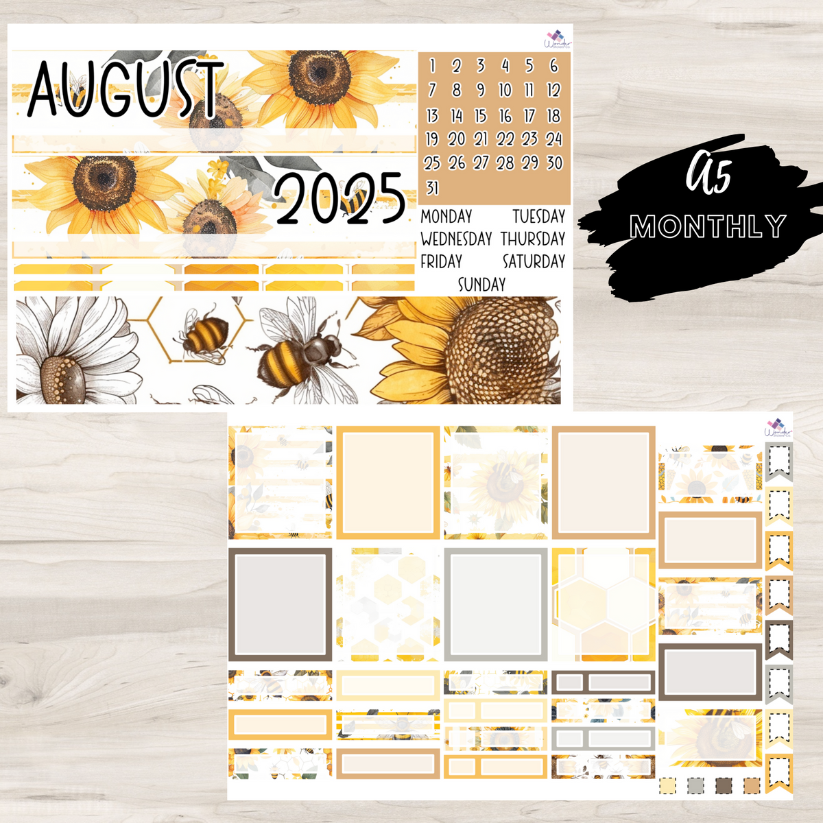 A5 Monthly Sticker Kit - August 2025 – Wonder Stickers Co.
