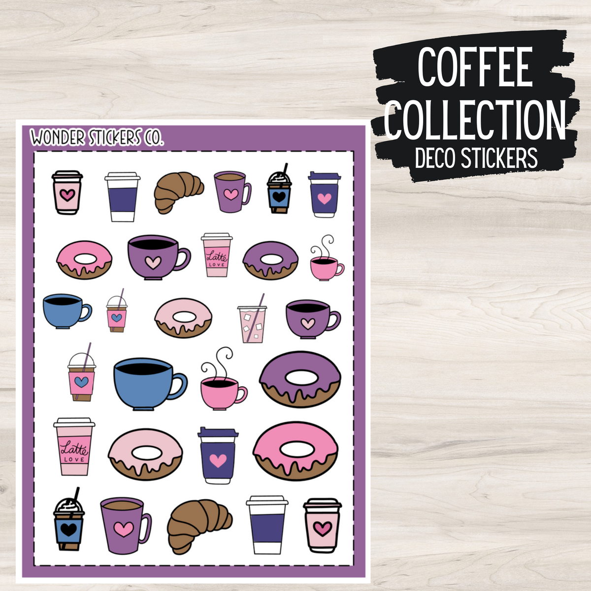 Coffee Collection Sticker Sheet – Wonder Stickers Co.
