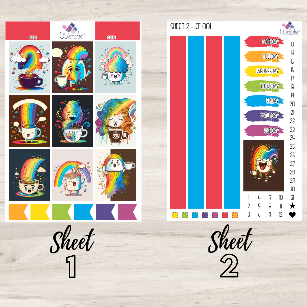 Vertical CF 001 Sticker Kit – Wonder Stickers Co.