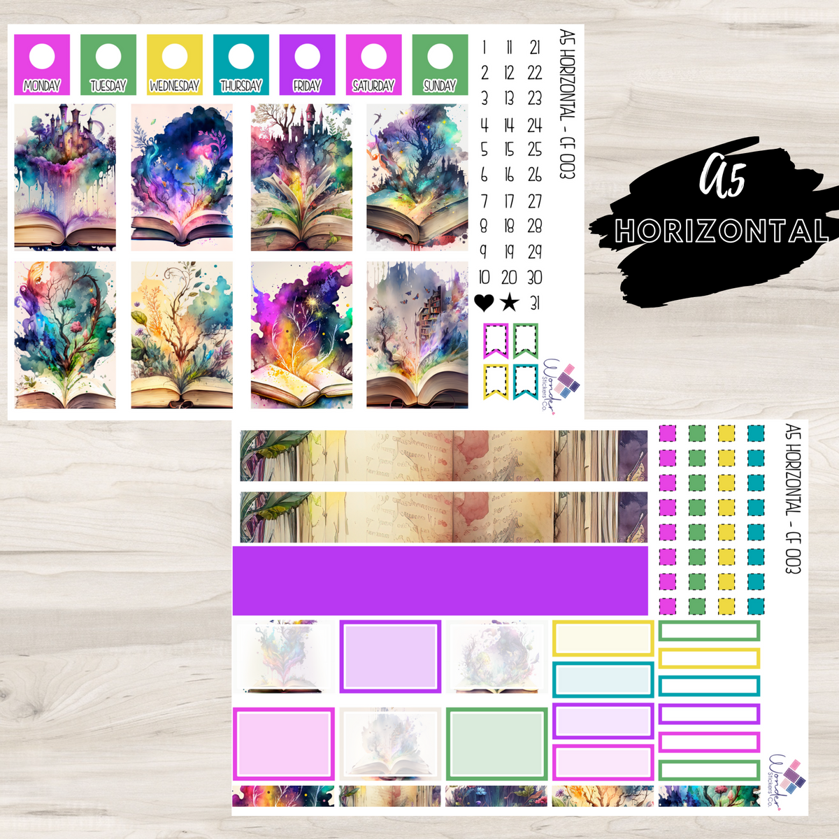 A5 Horizontal CF 003 Sticker Kit – Wonder Stickers Co.