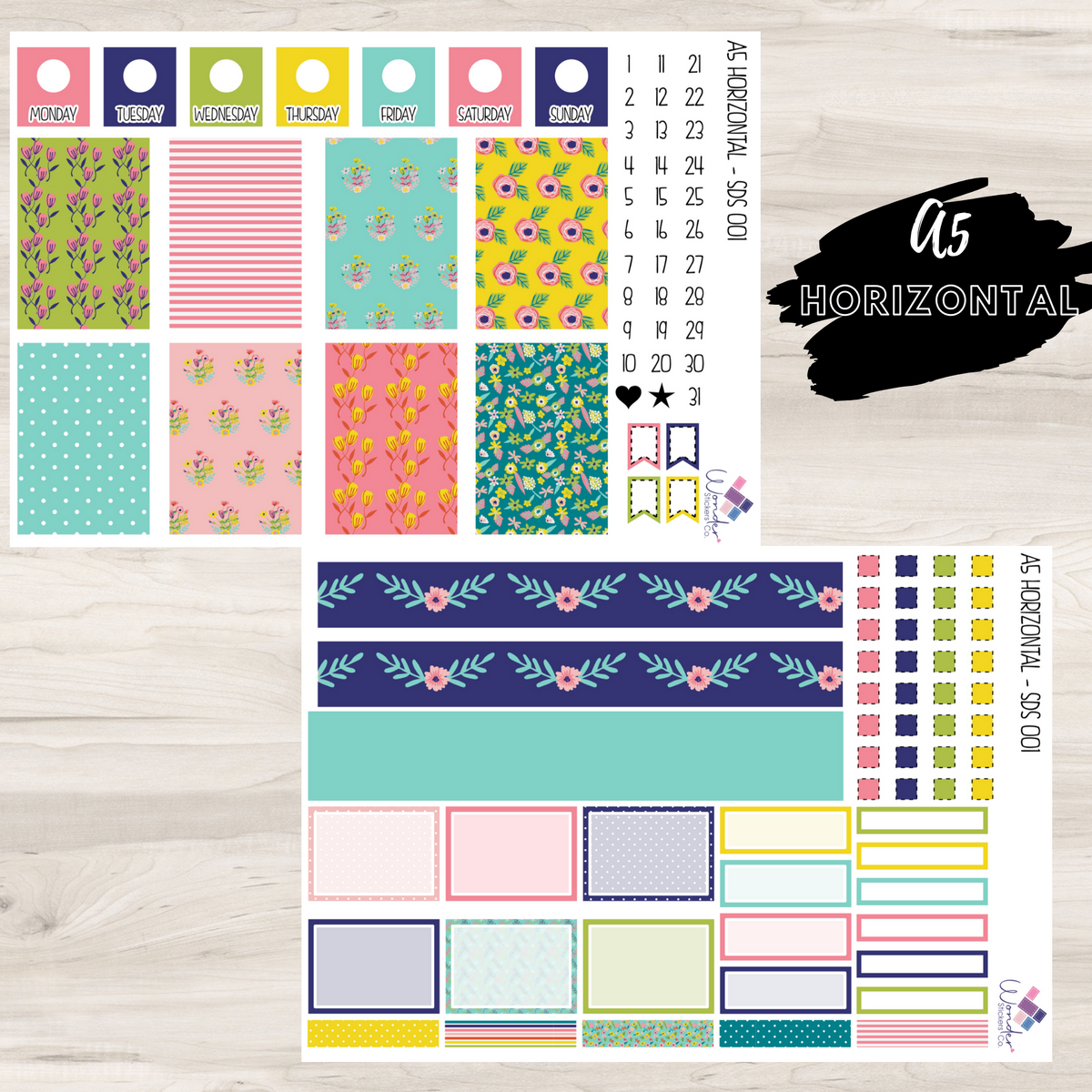 A5 Horizontal SDS 001 Sticker Kit – Wonder Stickers Co.
