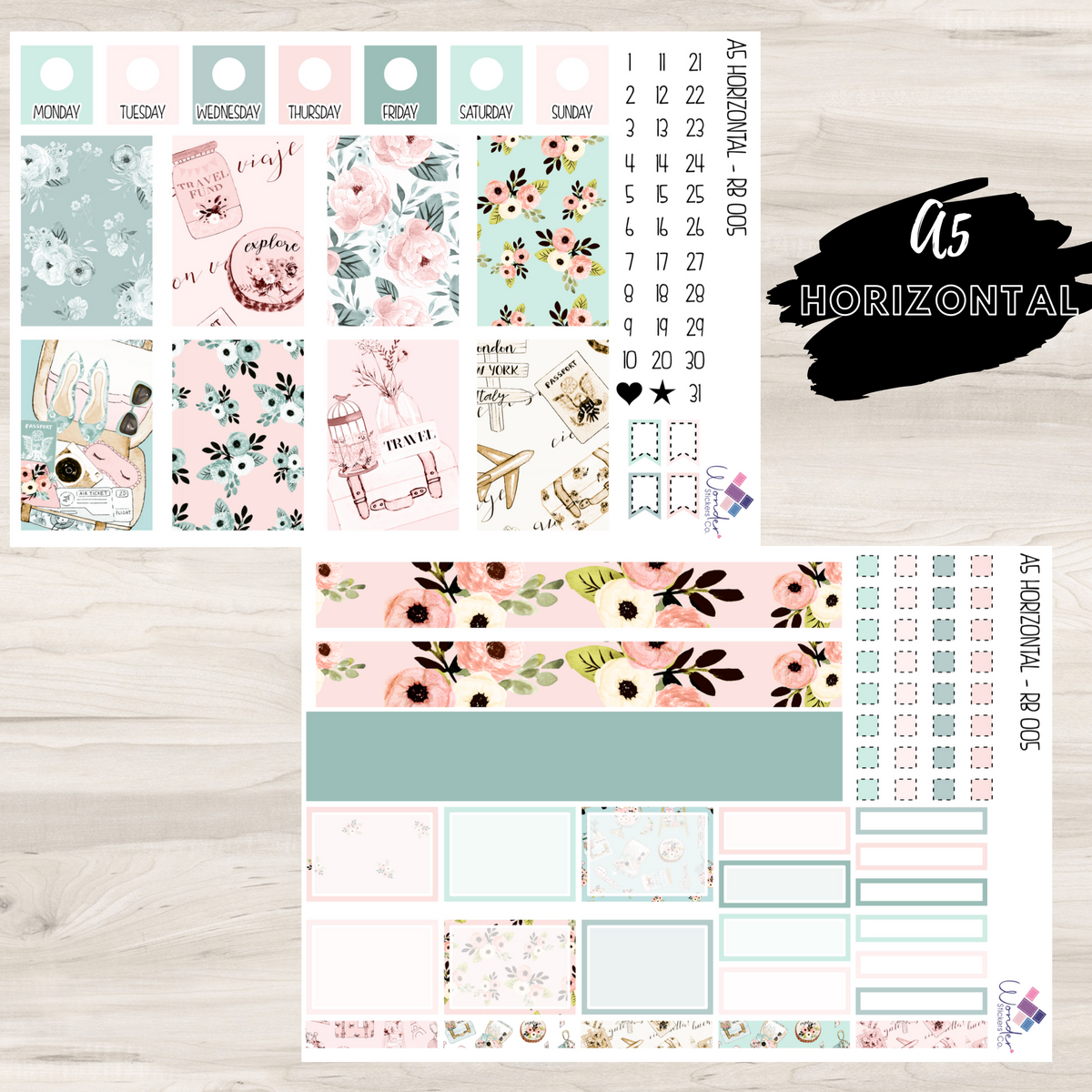 A5 Horizontal RB 005 Sticker Kit – Wonder Stickers Co.
