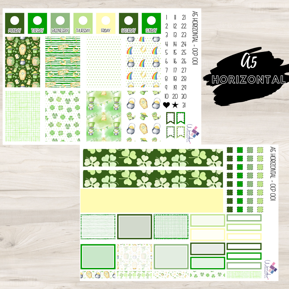 A5 Horizontal OCP 001 Sticker Kit – Wonder Stickers Co.