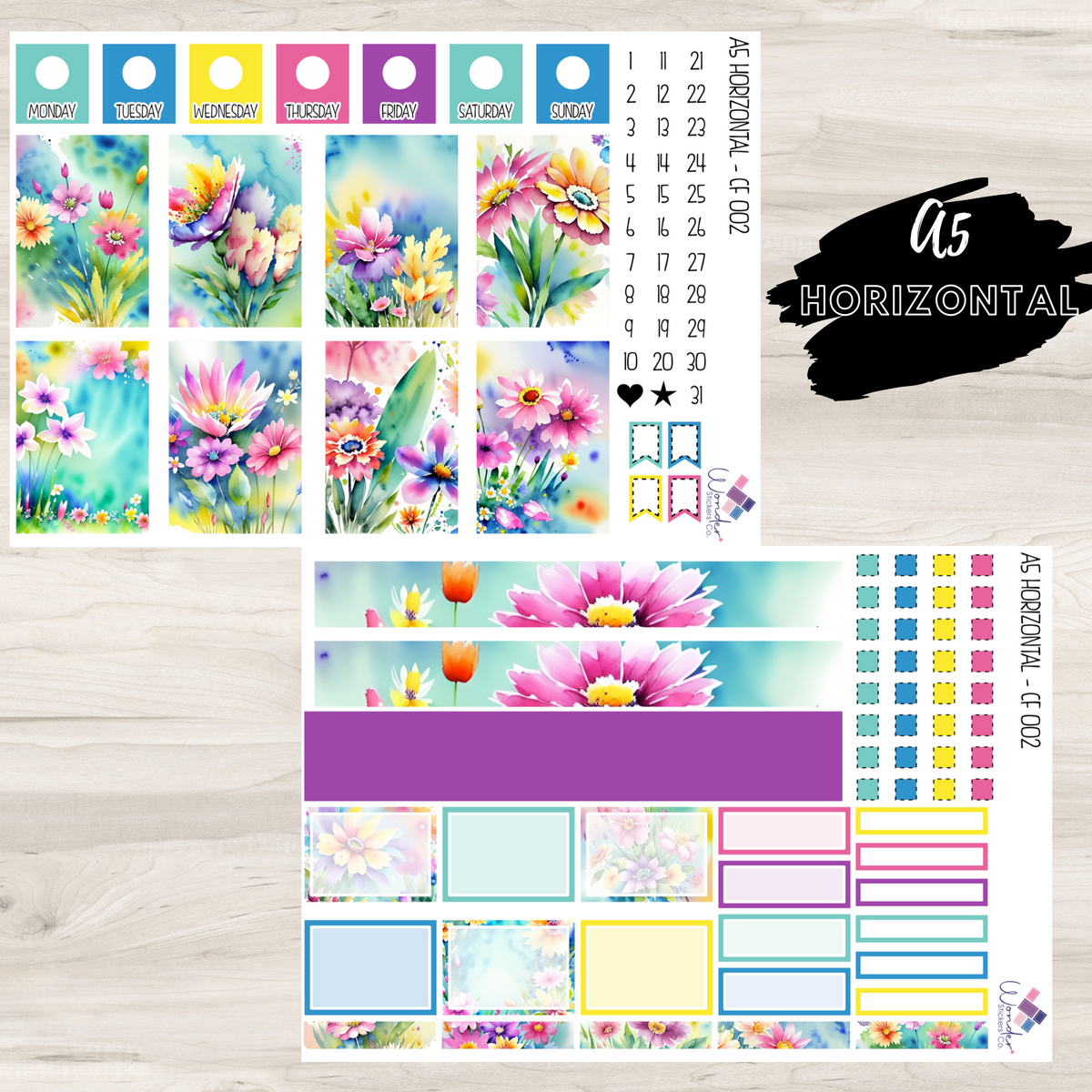 A5 Horizontal CF 002 Sticker Kit – Wonder Stickers Co.