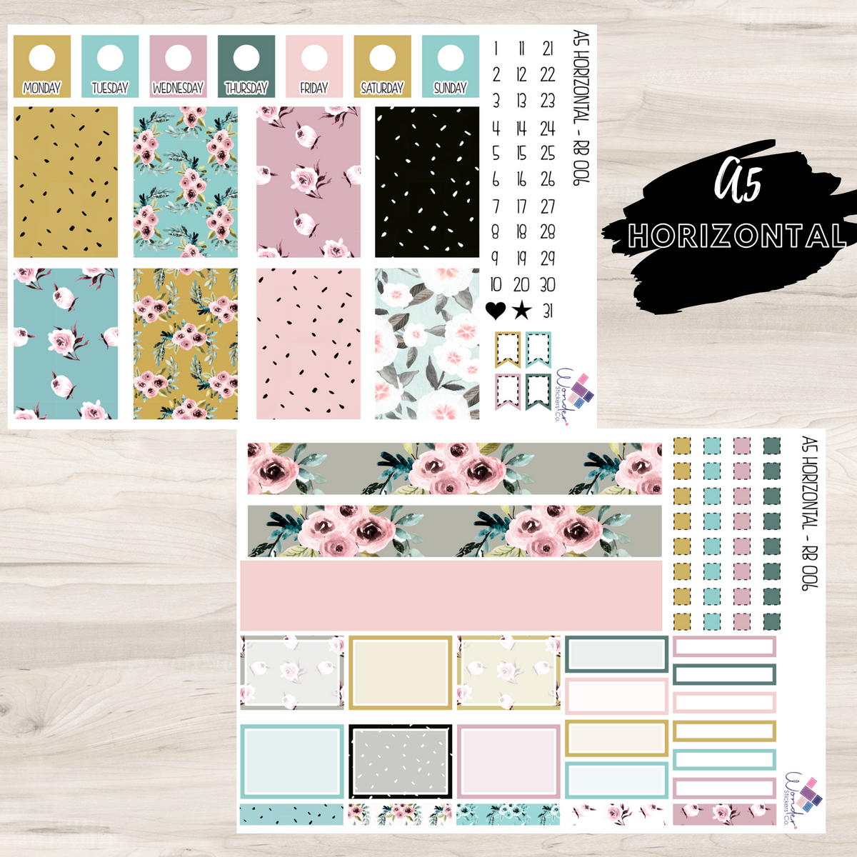 A5 Horizontal RB 006 Sticker Kit – Wonder Stickers Co.