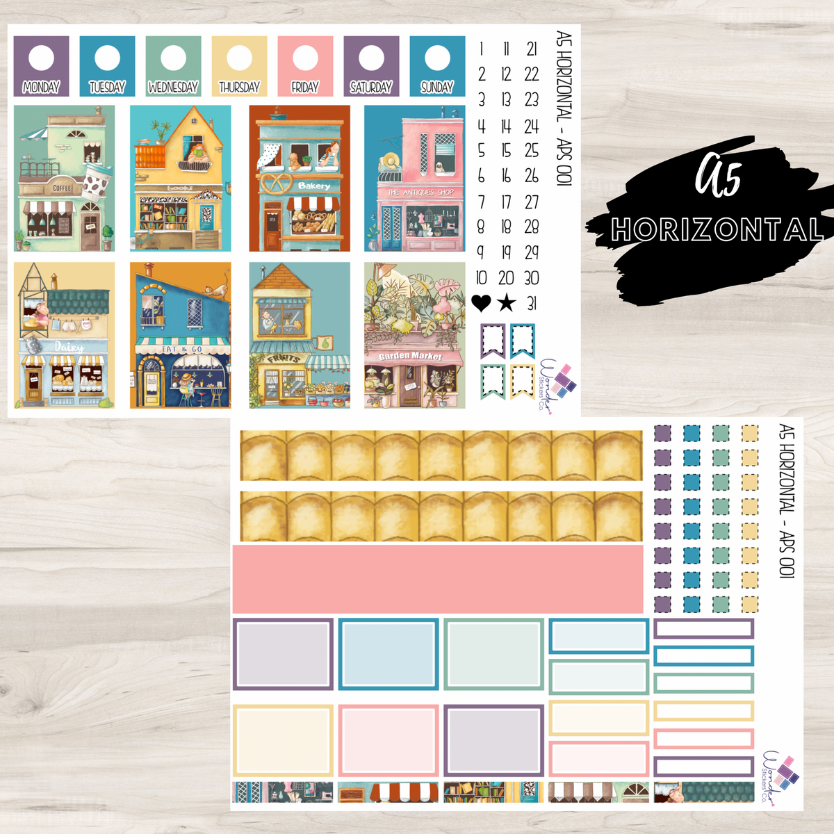 A5 Horizontal APS 001 Sticker Kit – Wonder Stickers Co.