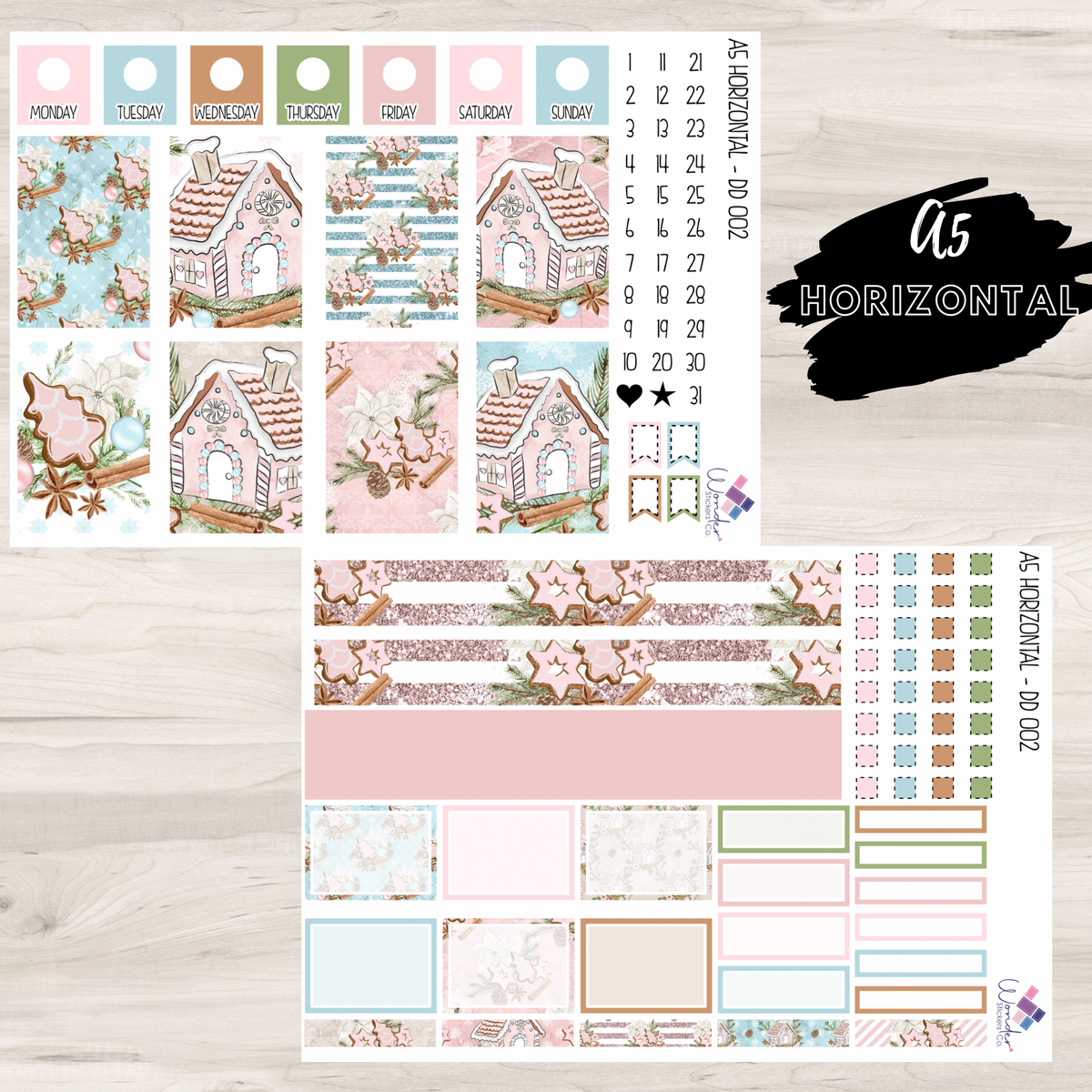 A5 Horizontal DD 002 Sticker Kit – Wonder Stickers Co.