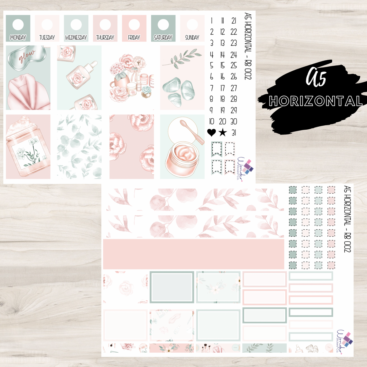 A5 Horizontal RB 002 Sticker Kit – Wonder Stickers Co.