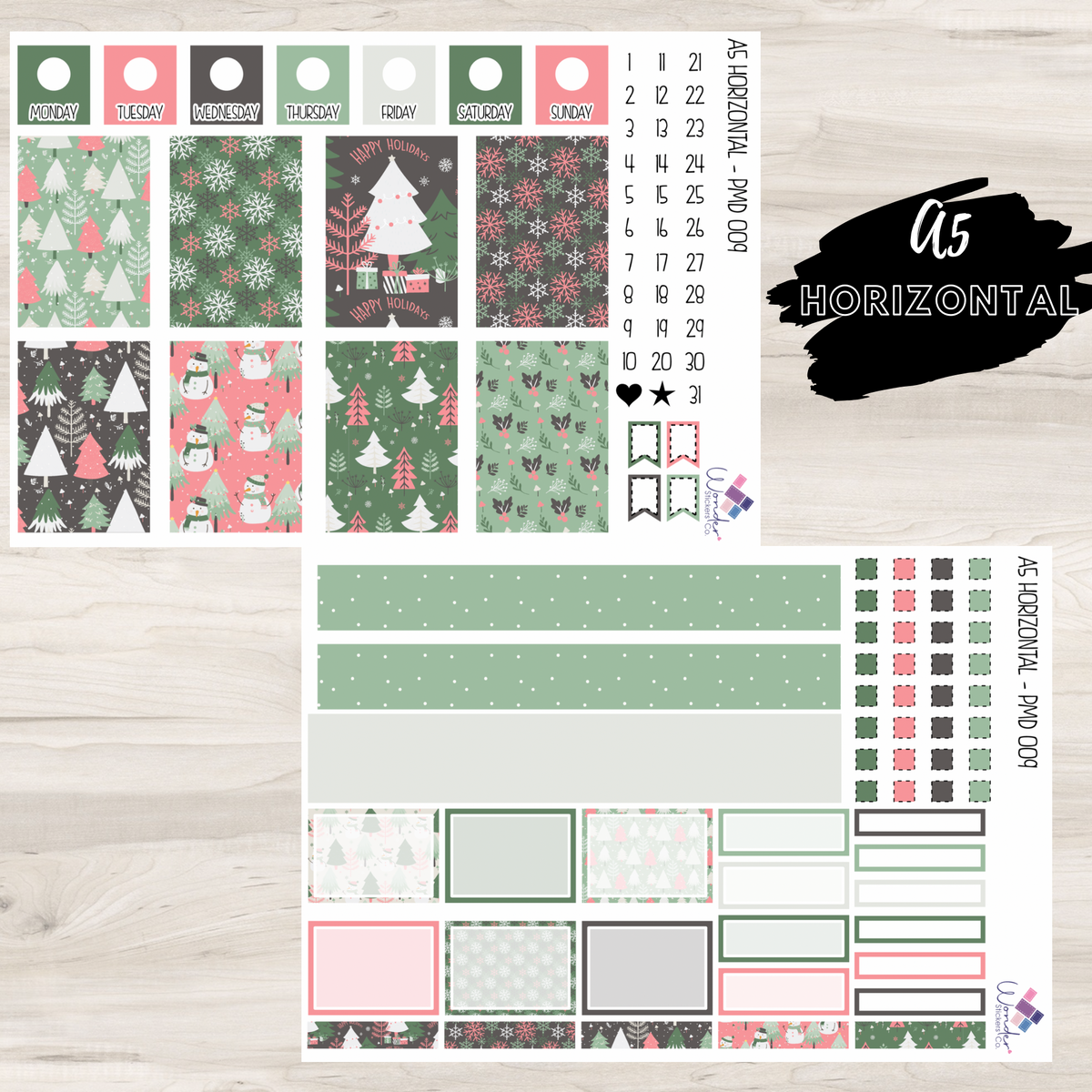 A5 Horizontal PMD 009 Sticker Kit – Wonder Stickers Co.
