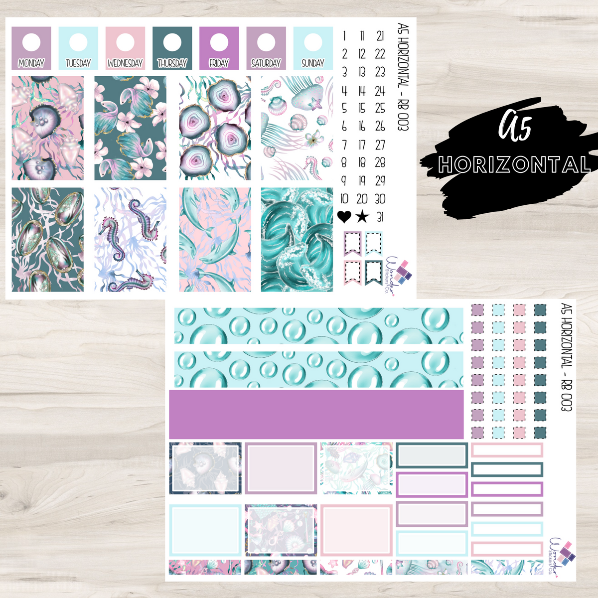 A5 Horizontal RB 003 Sticker Kit – Wonder Stickers Co.
