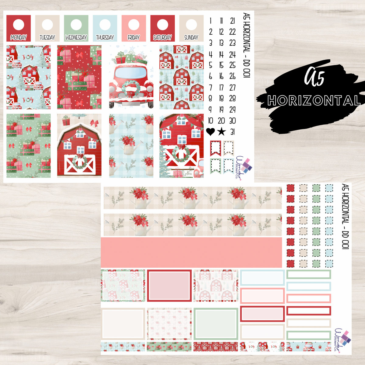 A5 Horizontal DD 001 Sticker Kit – Wonder Stickers Co.