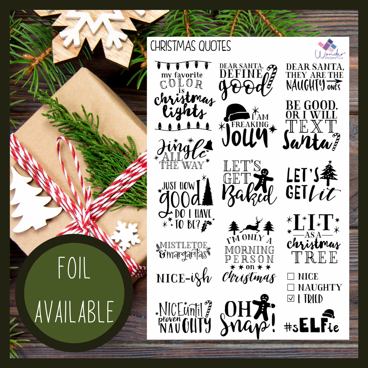 Christmas Quote Stickers – Wonder Stickers Co.