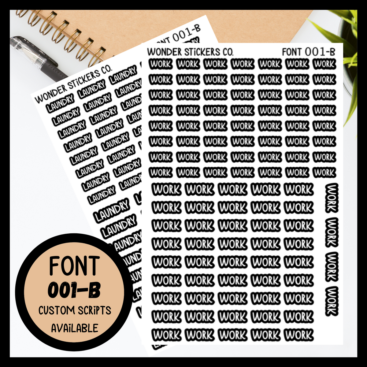 Font 001-B – Wonder Stickers Co.